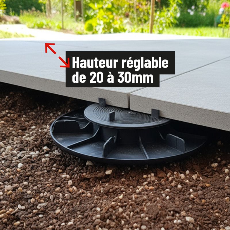 Plot terrasse réglable 20/30 mm | Gamme ESSENTIEL | Jouplast